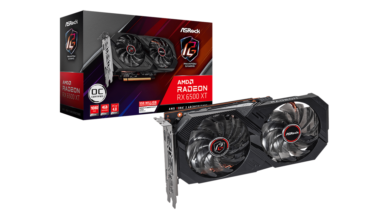 ASRock AMD Radeon RX 6500 XT Phantom Gaming D OC 4GB GDDR6 64-bit ...