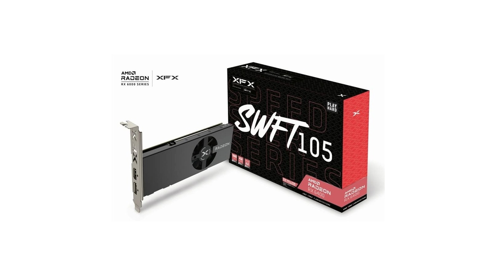 XFX AMD Radeon RX 6400 LP SPEEDSTER SWFT105 4GB GDDR6 64-bit grafička ...