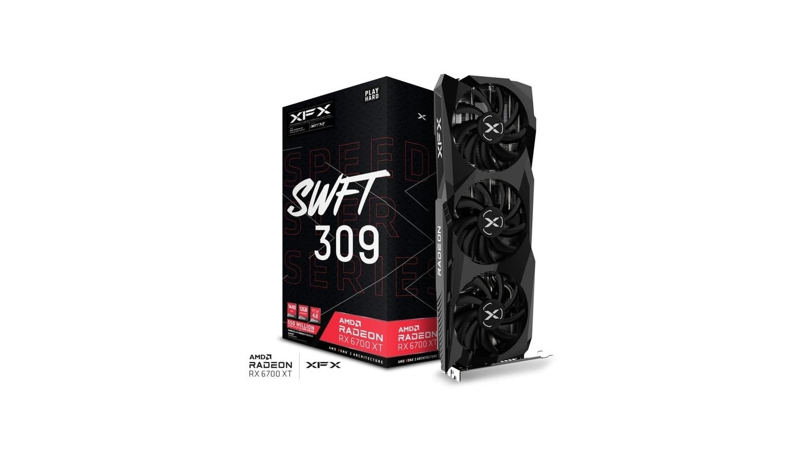 XFX AMD Radeon RX 6700 XT SPEEDSTER SWFT 309 12GB GDDR6 192-bit ...