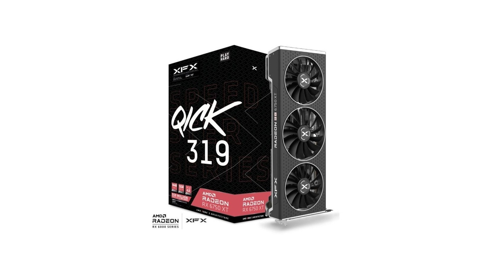 XFX AMD Radeon RX 6750 XT SPEEDSTER QICK 319 12GB GDDR6 192-bit ...