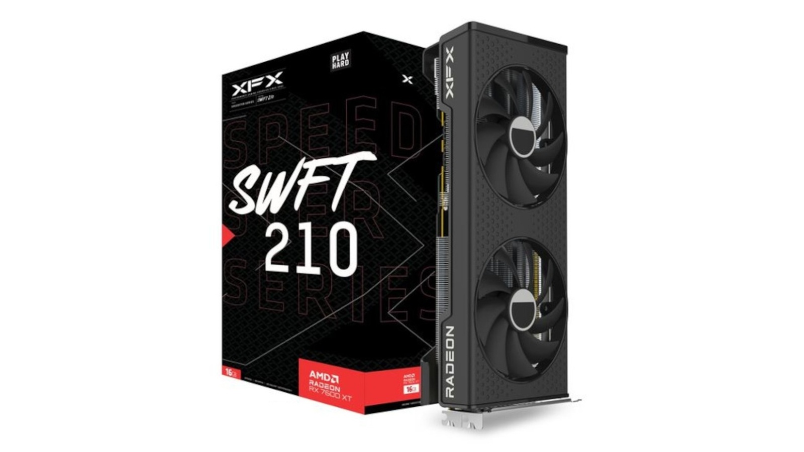 XFX AMD Radeon RX 7600 XT Speedster SWFT 210 16GB GDDR6 128-bit ...
