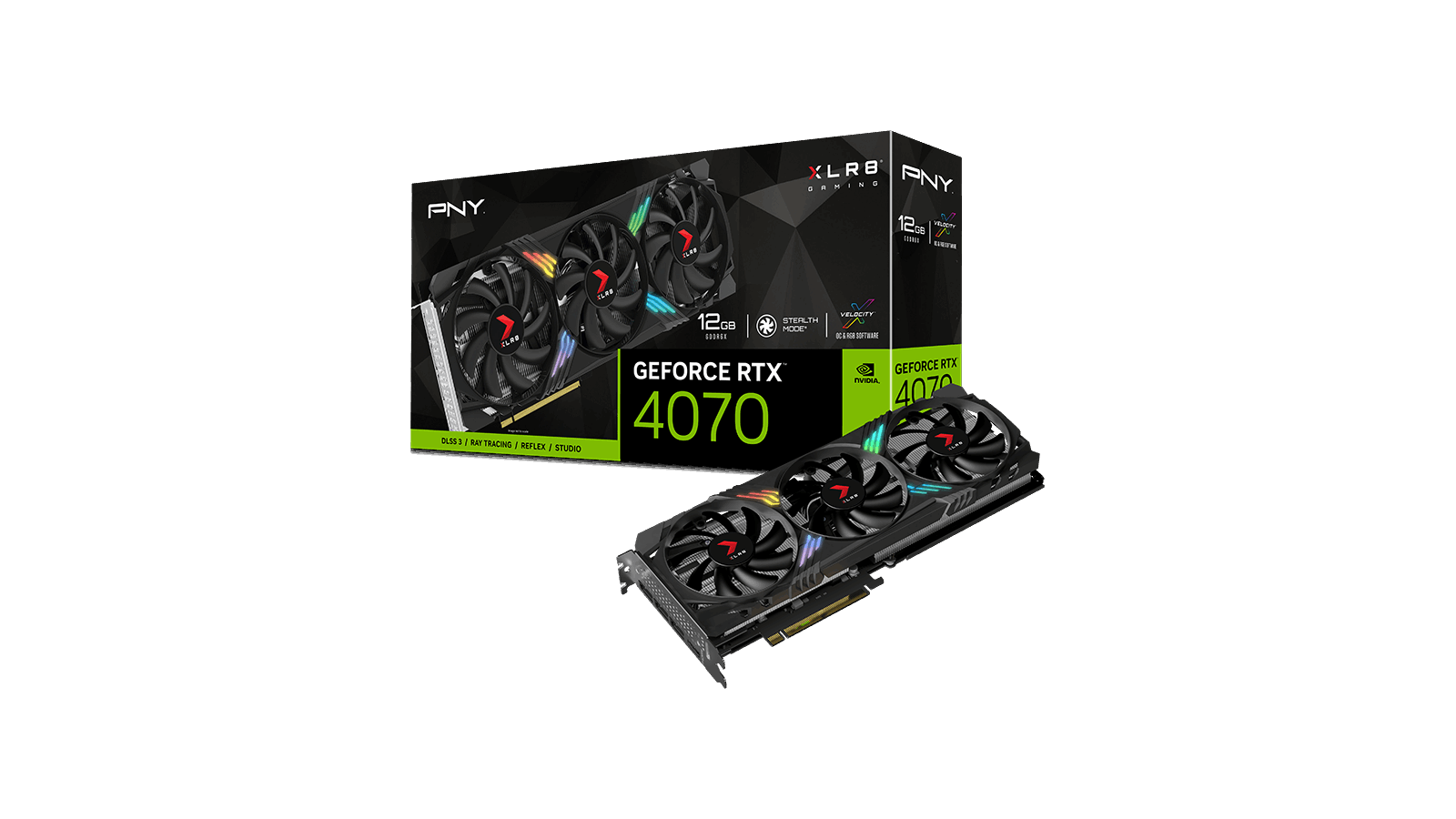 PNY nVidia GeForce RTX 4070 XLR8 Gaming VERTO EPIC X RGB 12GB GDDR6X ...