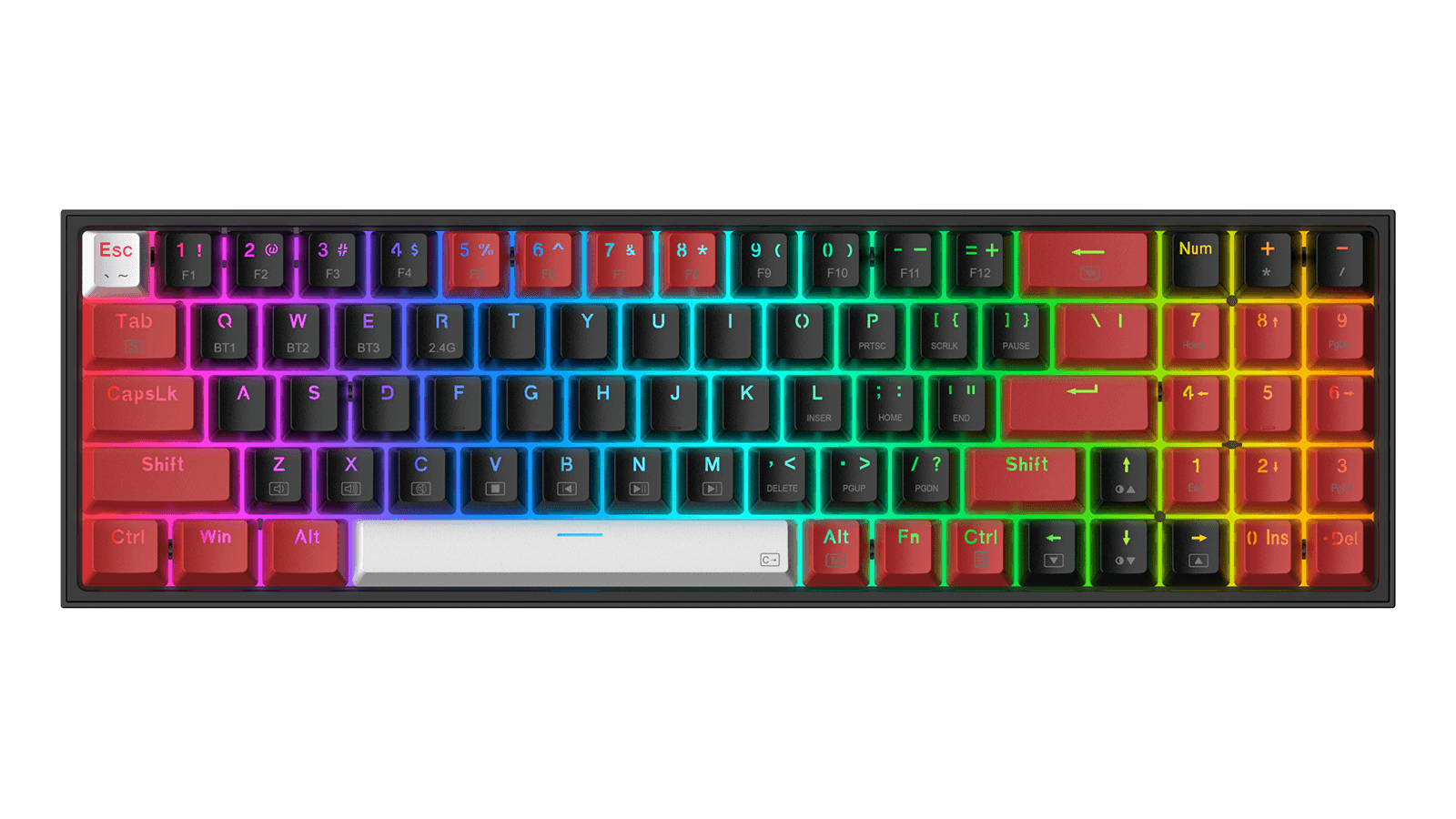 REDRAGON bežična tastatura Pollux K628 RGB (red switch) - Cene i akcije