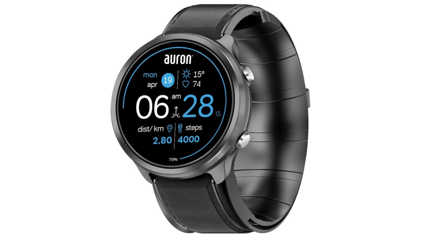AURON SW 30 Black Leather pametni sat - Cene i akcije