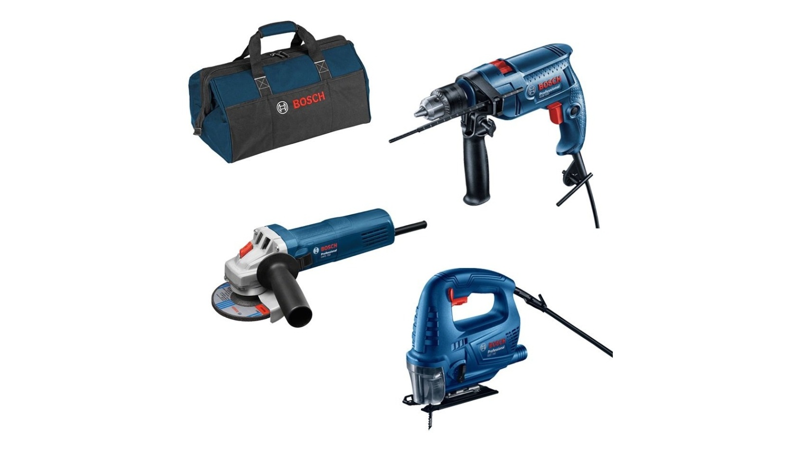 BOSCH GSB 550 + GWS 750-125 +GST 700 + torba 0615990M3L - Cene i akcije