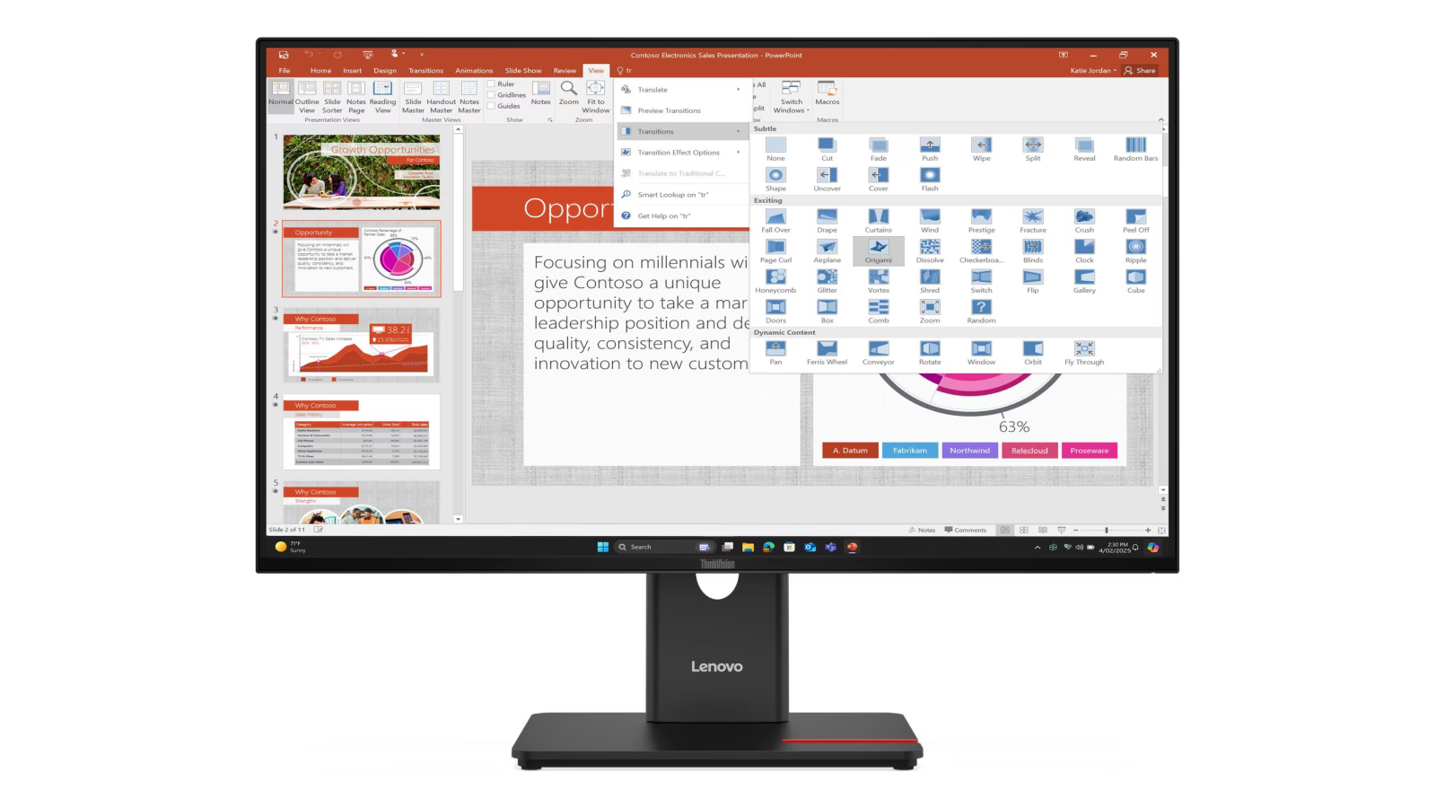 LENOVO monitor 27" IPS ThinkVision T27-40 (64A5MAT6EU) Eclipse Black ...